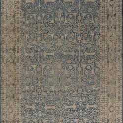 Antique Tabriz Persian Allover Floral Oversized Dusty Blue And Beige ...