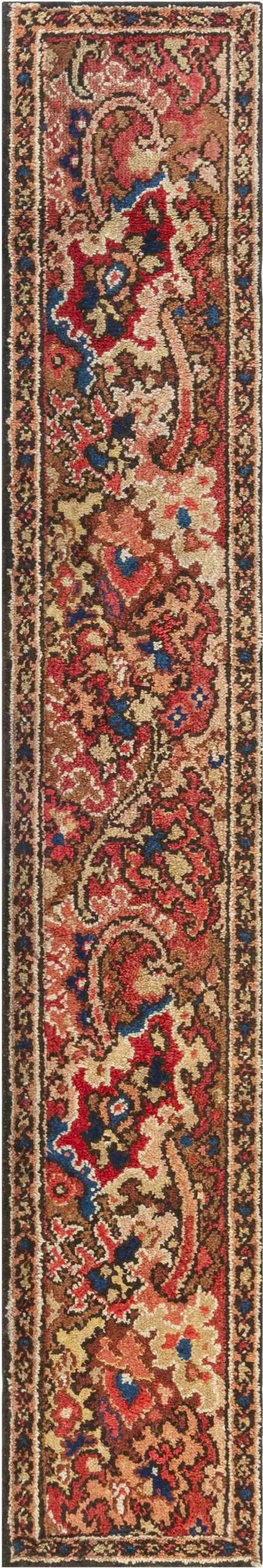 Antique Axminster English Allover Warm Tan Hand-Knotted Wool Runner ...