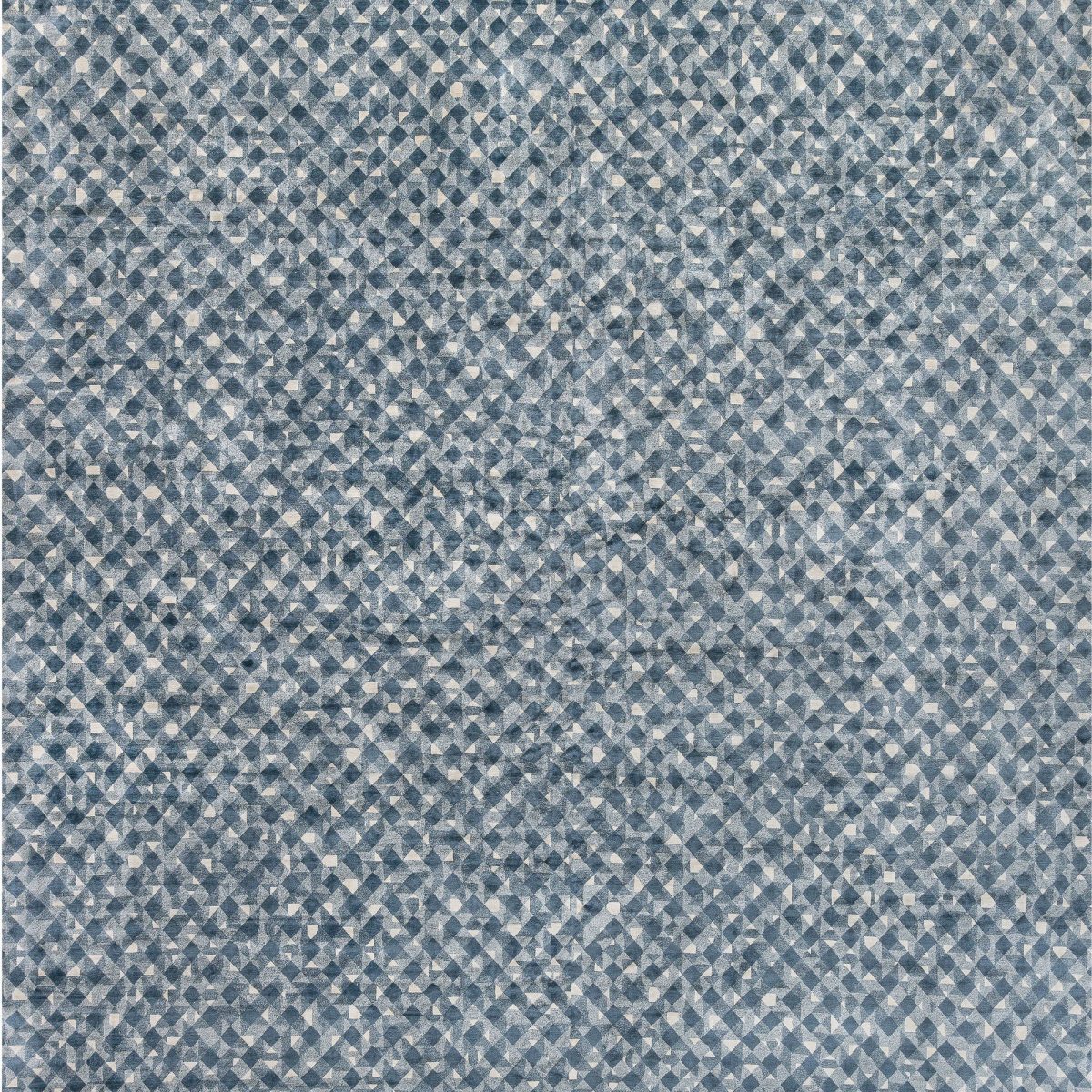 Art Deco Contemporary Geometric Light Beige Hand-Knotted Silk Carpet ...
