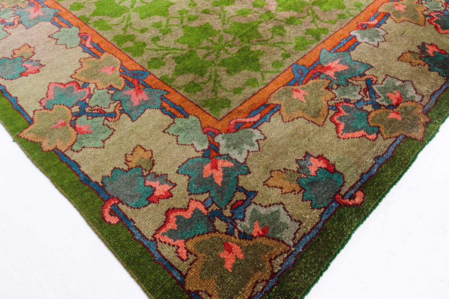 19th Century Irish Donegal Green Handmade Wool Rug , index: BB6680