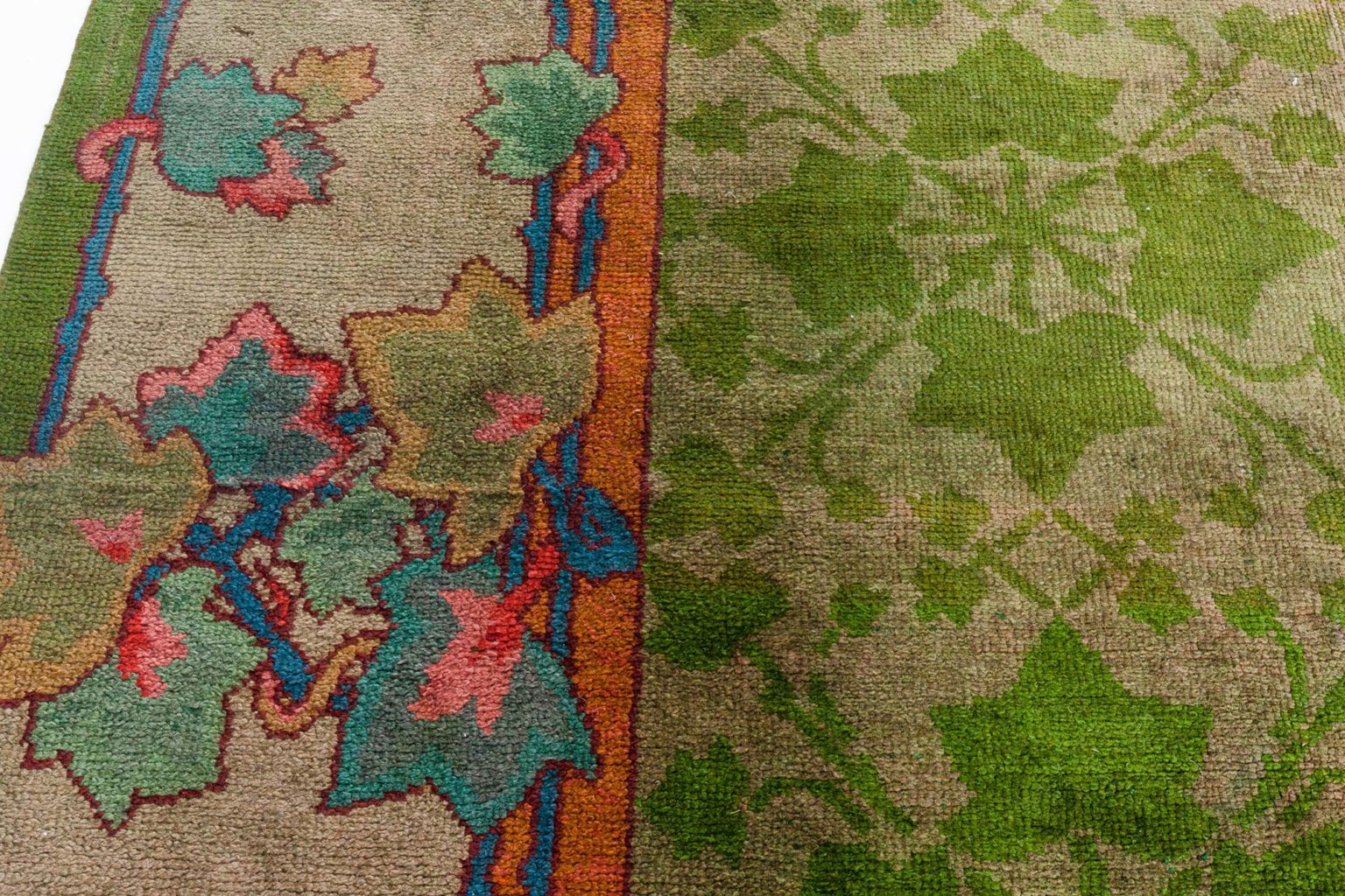19th Century Irish Donegal Green Handmade Wool Rug , index: BB6680