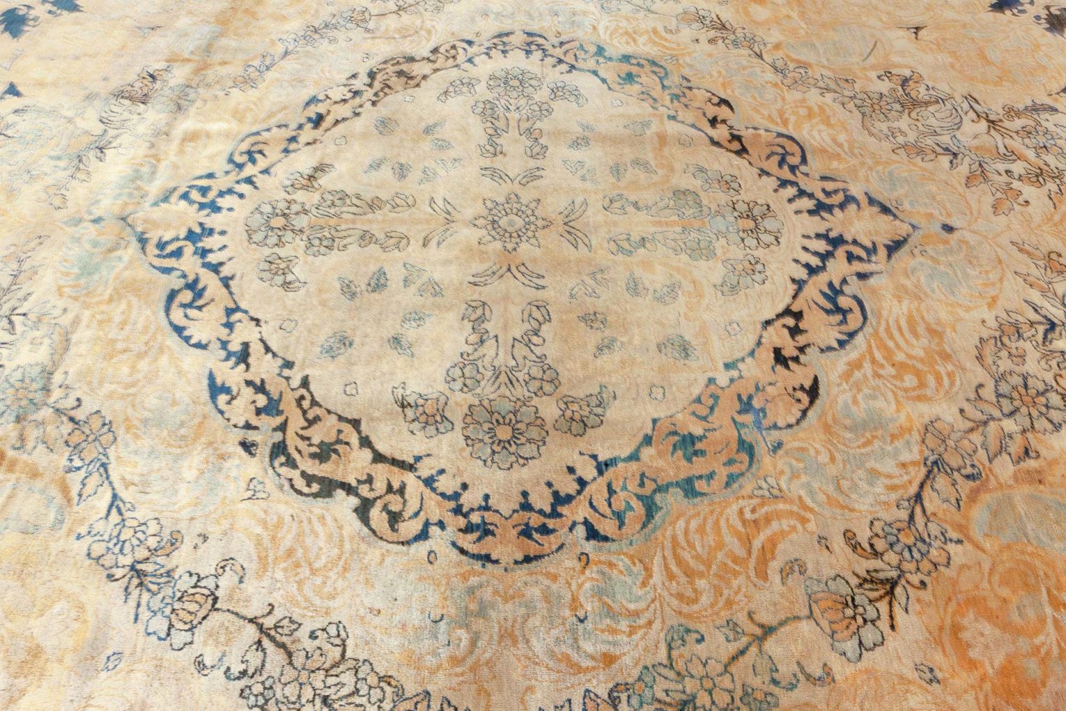 Authentic 19th Century Persian Kirman Carpet , index: BB7176
