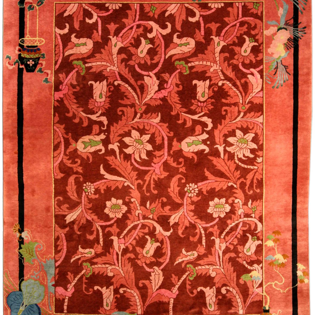Vintage Rust Red Handmade Carpet , index: BB4169