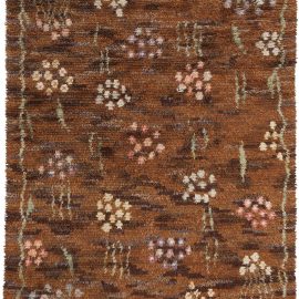 Mid-20th Century Scandinavian Brown Botanic Rya Rug by Helge Hamnert ...