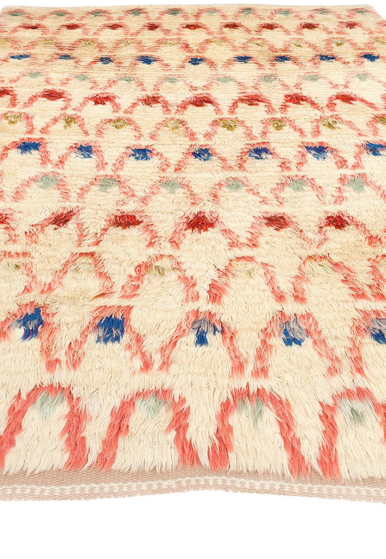 Swedish Multicolored Pile Rya Rug by Ingrid Hollman Knafve , index: BB5307
