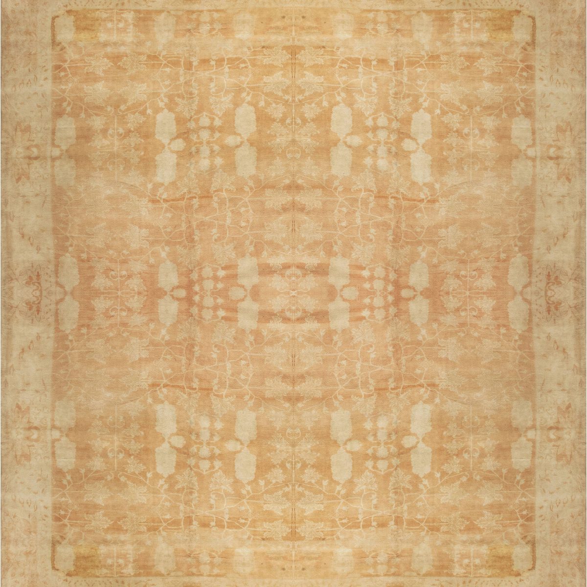 Large Antique Indian Agra Handmade Wool Carpet , index: BB6687