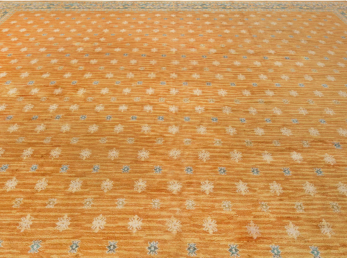 Vintage Spanish Light Brown and Blue Handwoven Wool Rug BB6802 by DLB