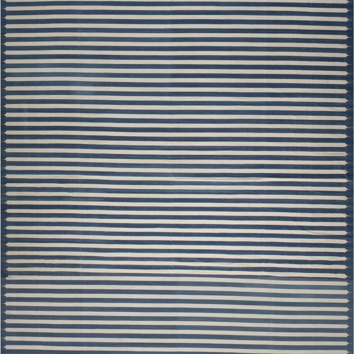 Doris Leslie Blau Collection Indian Dhurrie Striped Blue, Beige Cotton ...