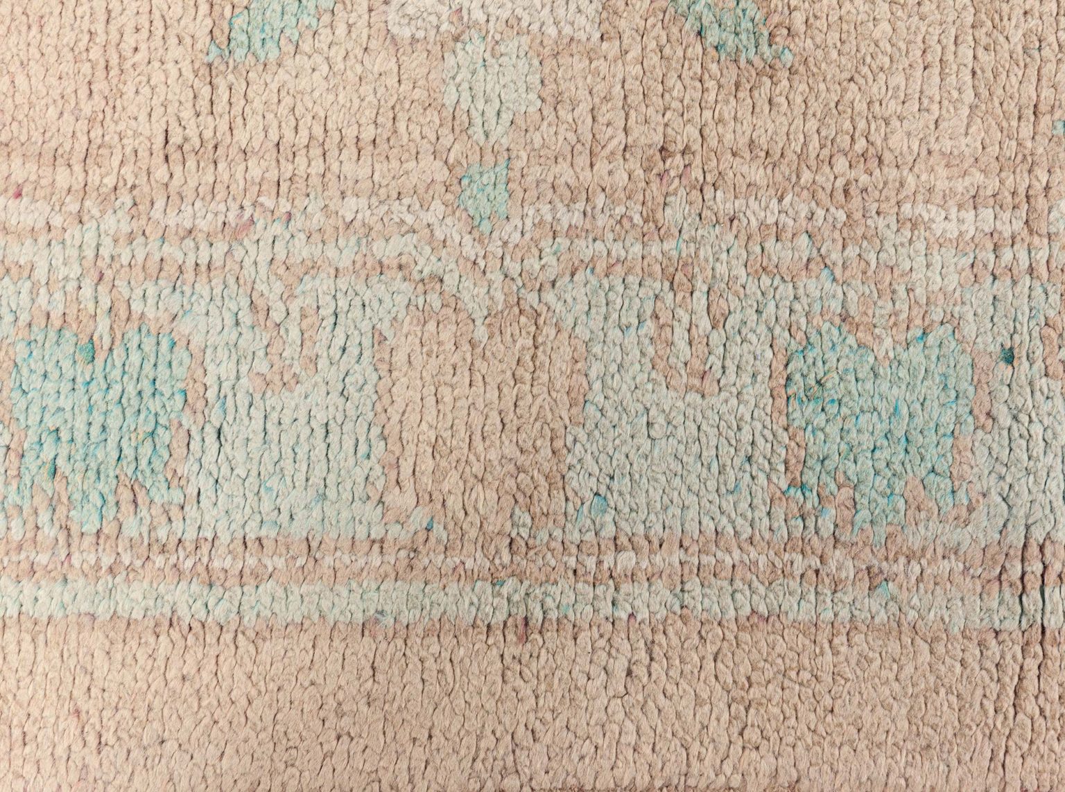 Vintage Arts & Crafts Floral Warm Tan With Pale Sand Hand-Knotted Wool ...