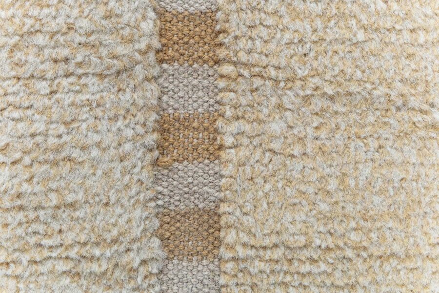 Carre" Modern Geometric Grid Ivory & Beige Hand-Knotted Wool Oversized ...